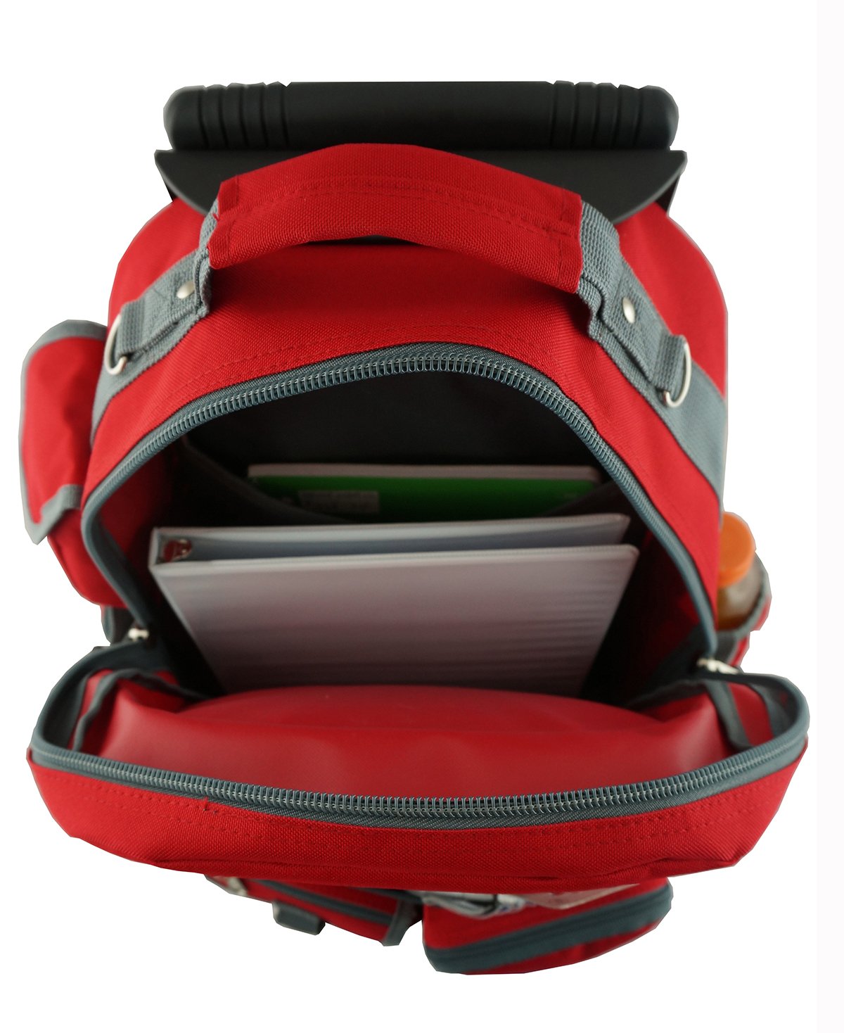 K-Cliffs Rolling Backpack Deluxe Wheeled Daypack School Student Bookbag with Wheels | Red