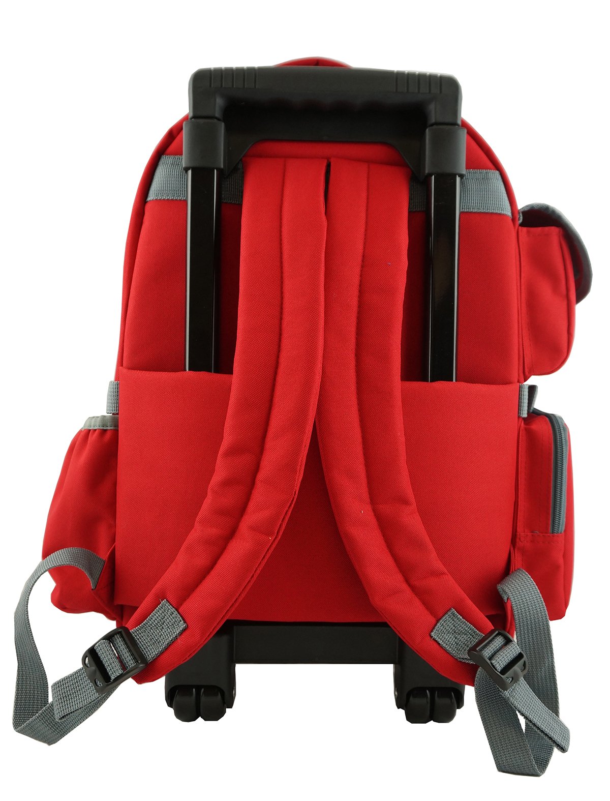 K-Cliffs Rolling Backpack Deluxe Wheeled Daypack School Student Bookbag with Wheels | Red