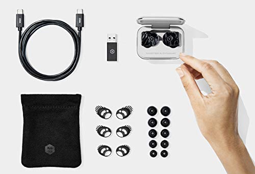 MASTER & DYNAMIC MW07 Plus True Wireless Earphones - Noise Cancelling with Mic Bluetooth, Lightweight in-Ear Headphones - Black Quartz