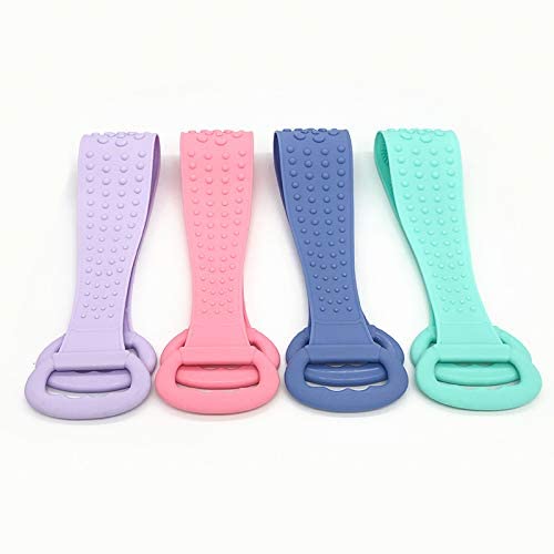 Silicone Bath Body Brush, Dual Sided Foldable Long Handled Design Soft Body Back Scrubber, Eco Friendly, Easy to Clean, Portable for Traveling (Green)