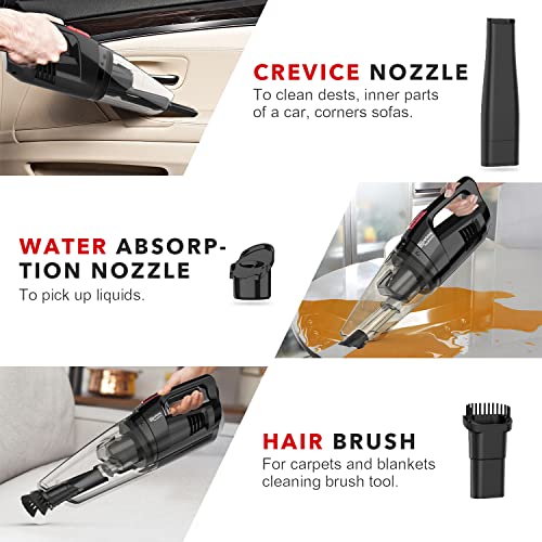whall Handheld Vacuum Cordless, 8500PA Strong Suction Hand Held Vacuum Cleaner with LED Light, Lightweight Mini Car Vacuum Cordless Rechargeable, Portable Hand Vacuum Wet Dry for Car, Home and Pet