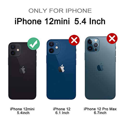 SURITCH Clear Case for iPhone 12 Mini (Only) 5.4-inch, [Built in Screen Protector] Full Body Protective Shockproof Bumper Rugged Phone Cover for iPhone 12 Mini -(Rose Gold)