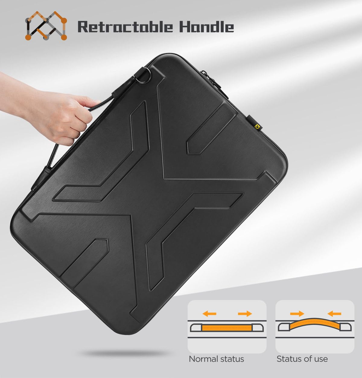 KIZUNA Laptop bag Case 15 Inch Shockproof EVA Hard Shell Handle Sleeve For 15" Macbook air M3 M2 2024/15" Lenovo IdeaPad 3i /15.6" Dell XPS 15/IdeaPad Slim 3i 14",Black