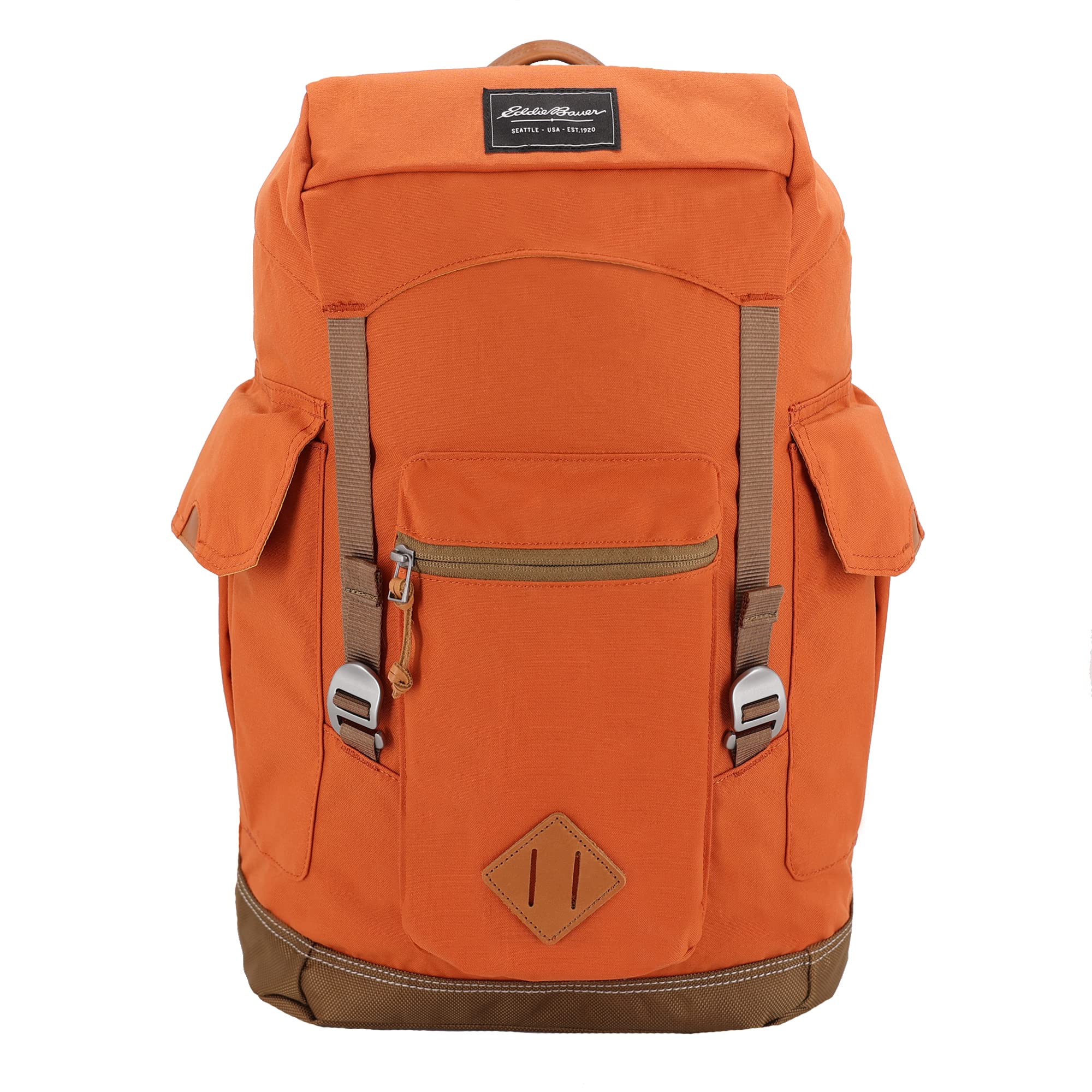 Eddie Bauer Bygone Backpack with Exterior Pockets and Laptop Compatible Sleeve, Terracotta, 25L