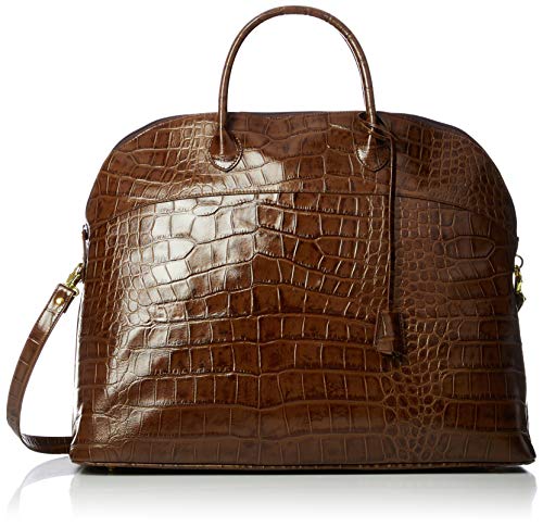 yamochi(ヤモチ) [Made in Japan Real cowhide bugatti shaped bag/Crocodile embossed (g-1615), Braun