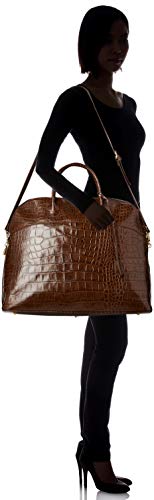 yamochi(ヤモチ) [Made in Japan Real cowhide bugatti shaped bag/Crocodile embossed (g-1615), Braun