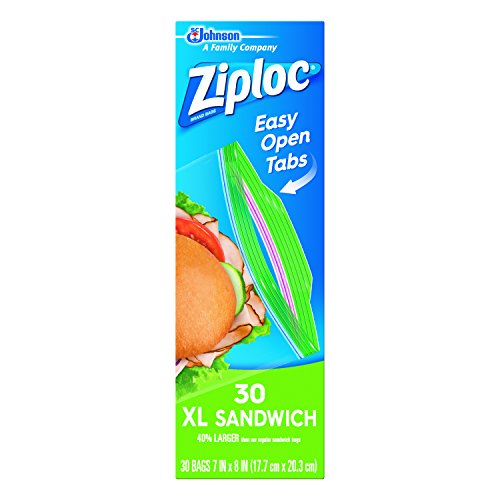 Ziploc Sandwich Bags,X-Large 30 ct (Pack of 2)