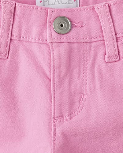 The Children's Place Girls' Solid Skimmer Shorts 2-Pack, Pink/Black, 6