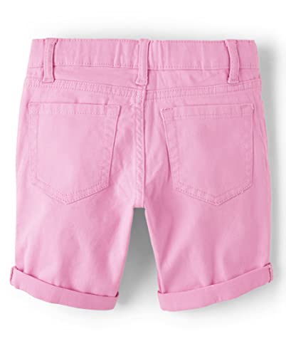 The Children's Place Girls' Solid Skimmer Shorts 2-Pack, Pink/Black, 6