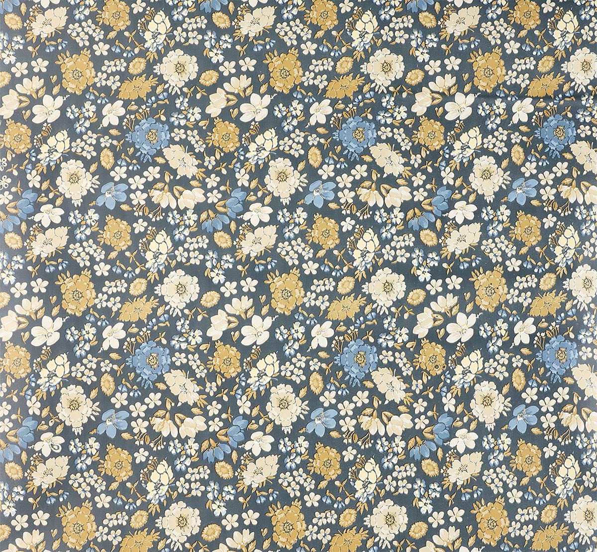 GLOW4U Self Adhesive Vintage Blue Floral Contact Paper Shelf Liner for Cabinets Shelves Drawer Arts and Crafts Decal 17.7x78.7 Inches