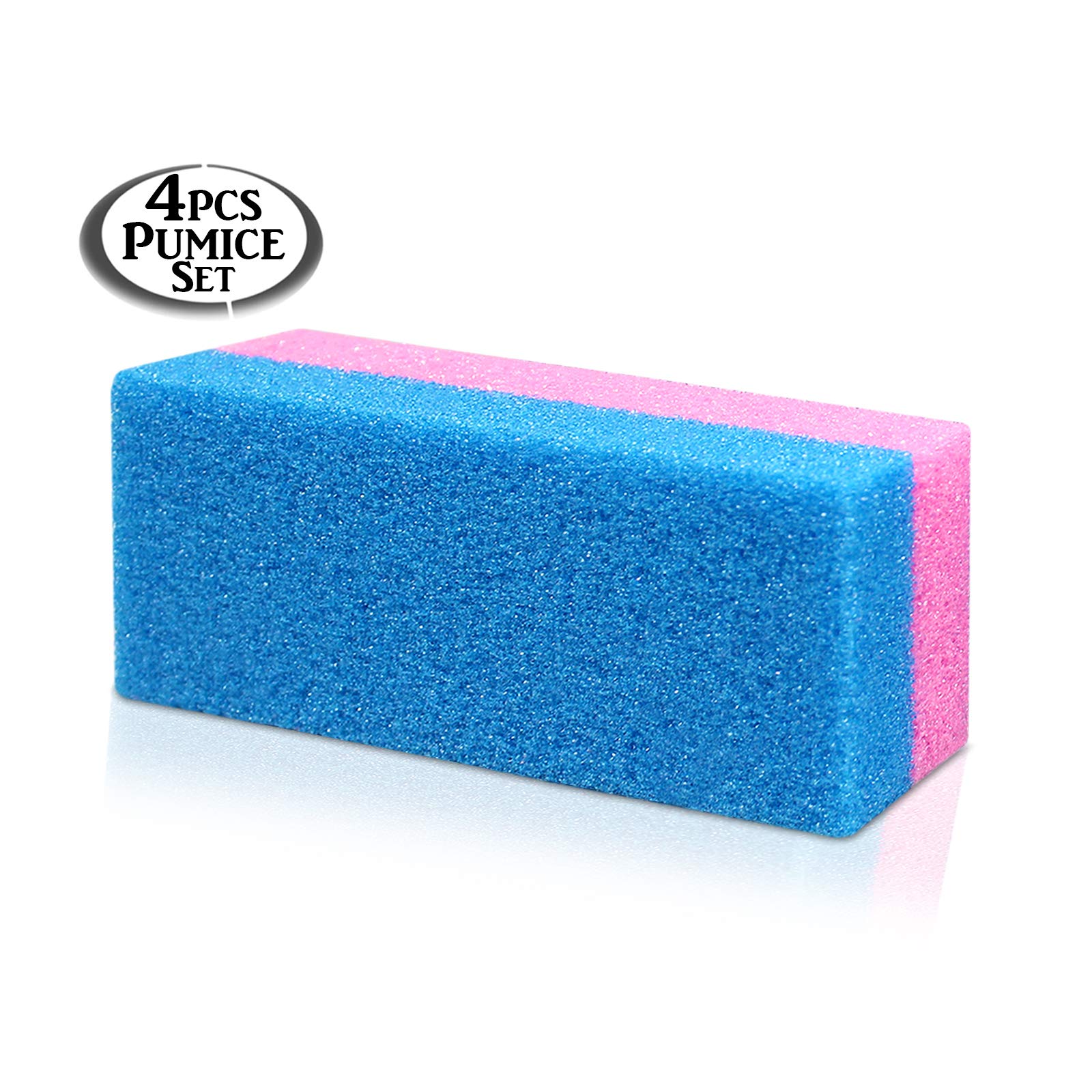 Pumice Bar 4 Pcs Set | Dual Sided Extra Coarse | Exfoliating Foot File | Heel & Feet Scrubber Pumice Sponge | Foot Pad Buffer Callus Remover | Synthetic Pumice Stone for Dry Skin Pedicure |By Anapoliz