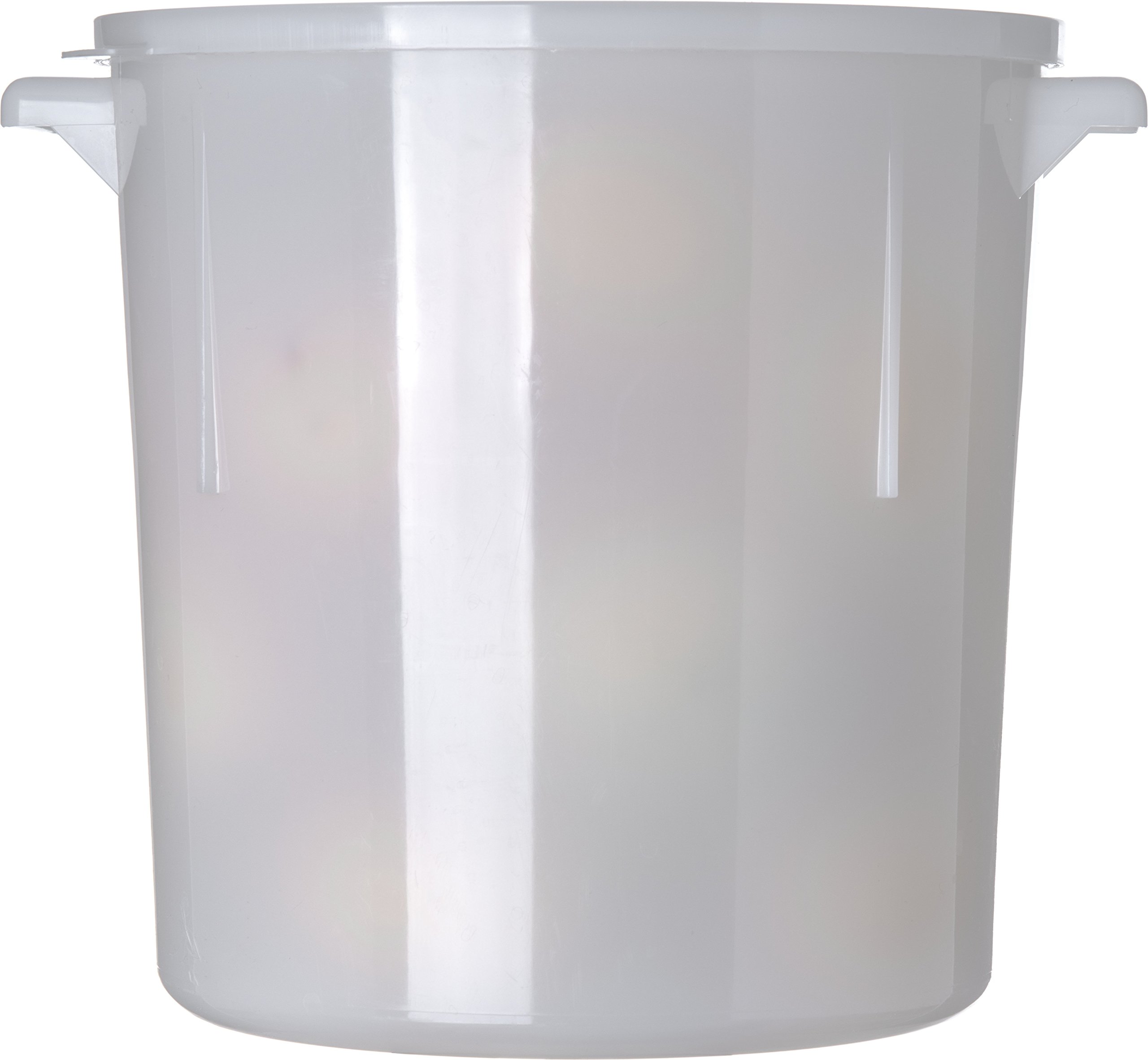 Carlisle FoodService Products Bain Marie Round Food Storage Container for Kitchens, Restaurants, Catering, Plastic, 6 Quarts, White, (Pack of 12)