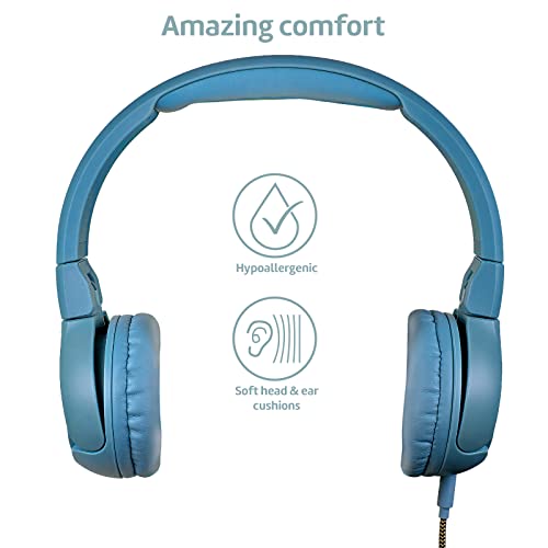 POGS Kids Wired Headphones | The Elephant | Foldable and Durable Headphones for Kids 3+ with Volume Control, Microphone, Volume Limiter 85 dB | Music-Sharing Function | (3.2ft, 3.5mm)