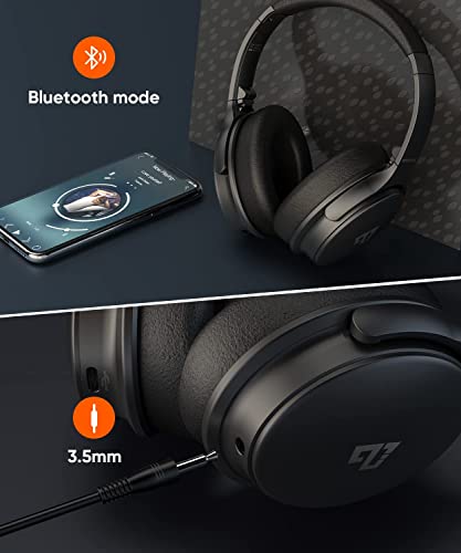 INFURTURE Active Noise Cancelling Headphones, H1 Wireless Over Ear Bluetooth Headphones, Deep Bass Headset, Low Latency, Memory Foam Ear Cups,40H Playtime, for Adults, Kids, TV, Travel, Home Office