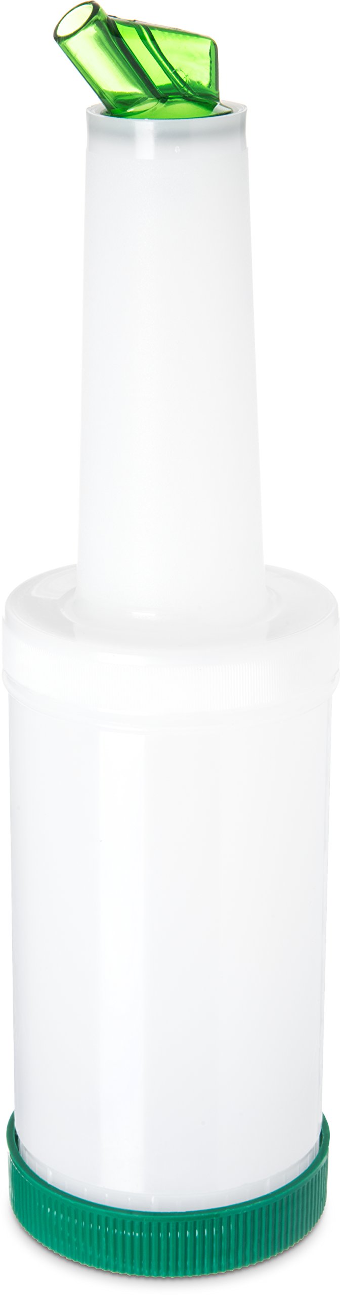 Carlisle FoodService Products Stor N' Pour Complete Quart Set Neck, Container, Cap, And Spout for Bar, Kitchen, And Restaurants, Plastic, 1 Quart, Green, (Pack of 12)