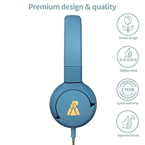 POGS Kids Wired Headphones | The Elephant | Foldable and Durable Headphones for Kids 3+ with Volume Control, Microphone, Volume Limiter 85 dB | Music-Sharing Function | (3.2ft, 3.5mm)