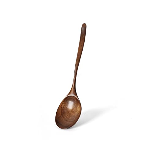 Kitchen Spoons 9 Inch Wooden Spoon Nonstick Kitchen Serving Spoons Scooper Utensil Long Handle Soup Spoon for Cooking And Stirring Spoons Silverware