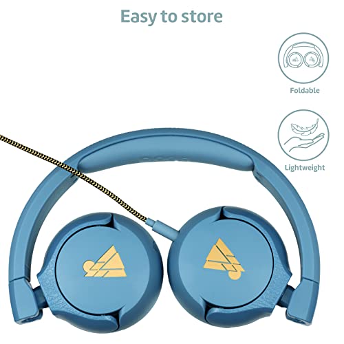POGS Kids Wired Headphones | The Elephant | Foldable and Durable Headphones for Kids 3+ with Volume Control, Microphone, Volume Limiter 85 dB | Music-Sharing Function | (3.2ft, 3.5mm)