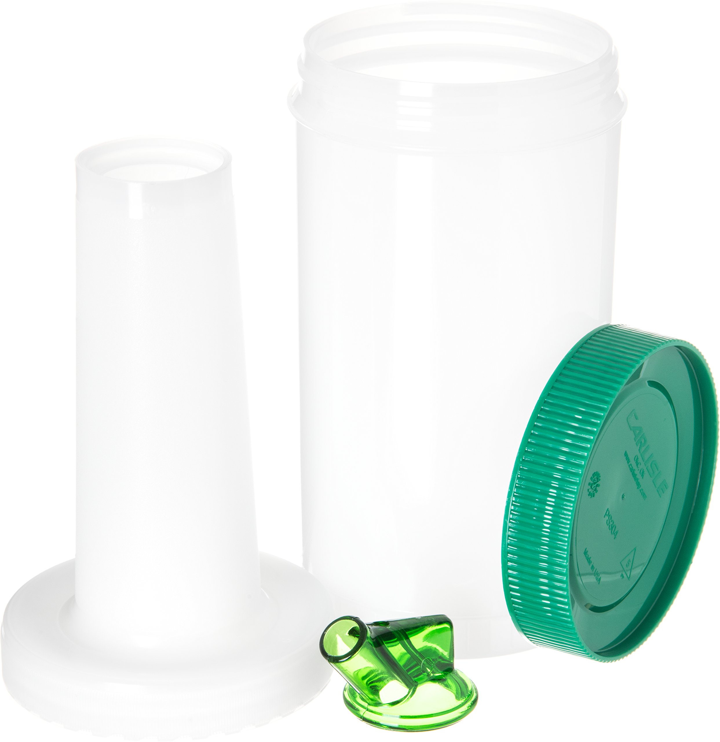 Carlisle FoodService Products Stor N' Pour Complete Quart Set Neck, Container, Cap, And Spout for Bar, Kitchen, And Restaurants, Plastic, 1 Quart, Green, (Pack of 12)
