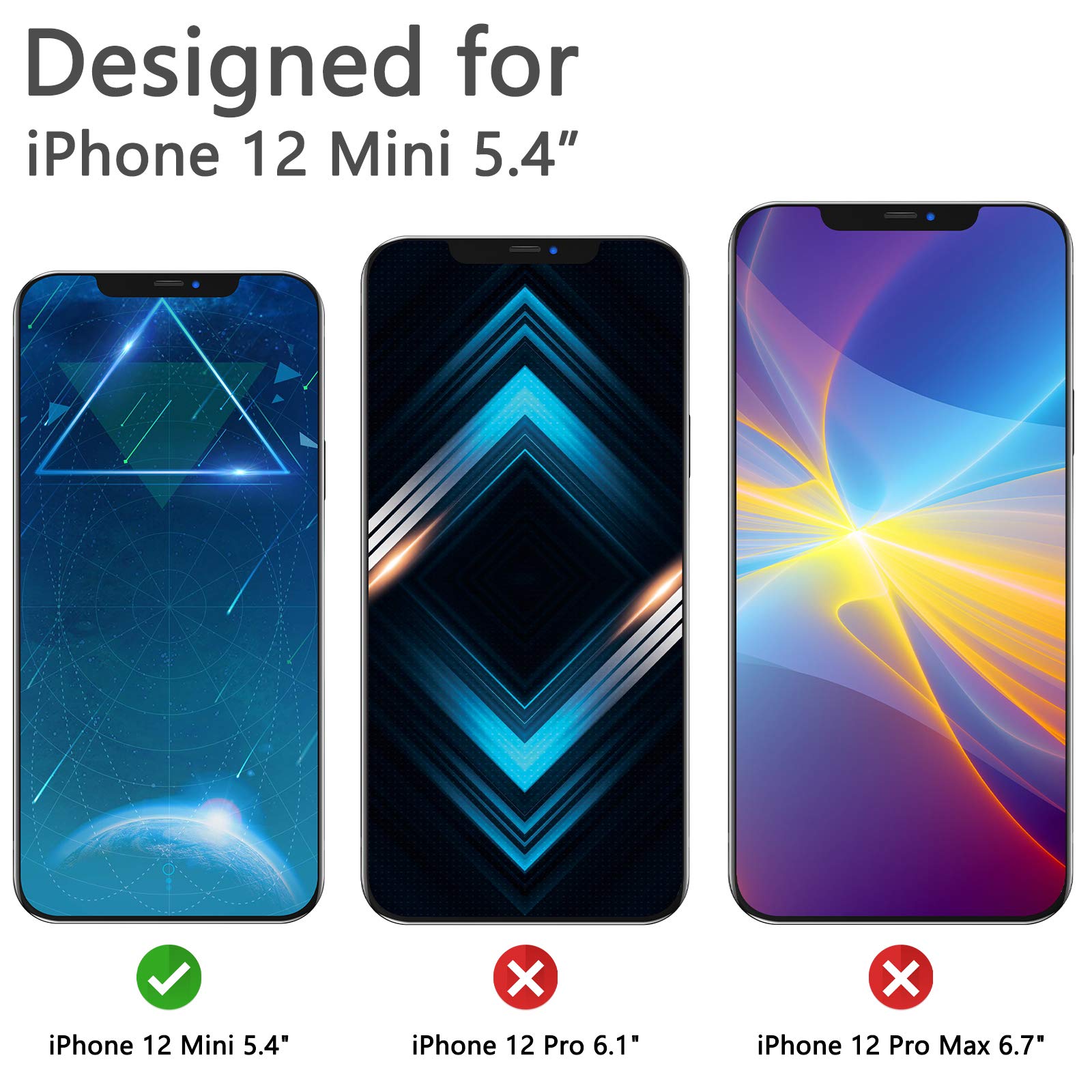 sorlnern (2 Pack for Privacy Screen Protector for iPhone 12 Mini, Anti Spy Screen Protector Tempered Glass Film, Touch Sensitive, Bubble-Free, Case Friendly, with Easy Installation Tray