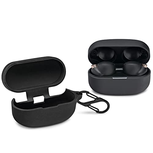 Sony WF-1000XM4 True Wireless Noise Canceling Headphones (Black) with Knox Gear silicone carrying case with carabiner for Sony WF-1000XM4 Earbuds bundle (2 items)
