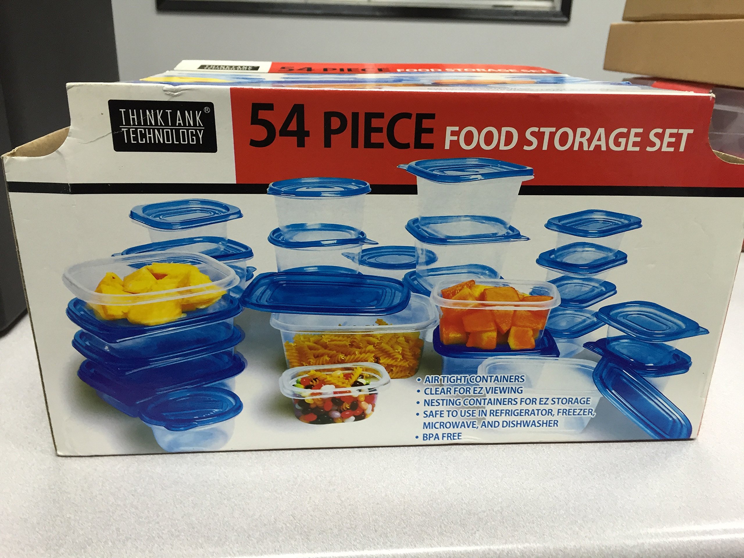 Think Tank Technology, 54 Pc (27 Containers) Food Storage Set, BPA Free
