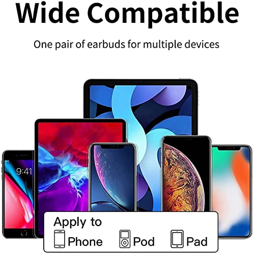 2 Pack-Apple Earbuds iPhone Headphones [Apple MFi Certified] Earphones with Lightning Connector (Built-in Microphone & Volume Control) Compatible with iPhone 14/13/12/11/XR/XS/X/8/7 Support All iOS