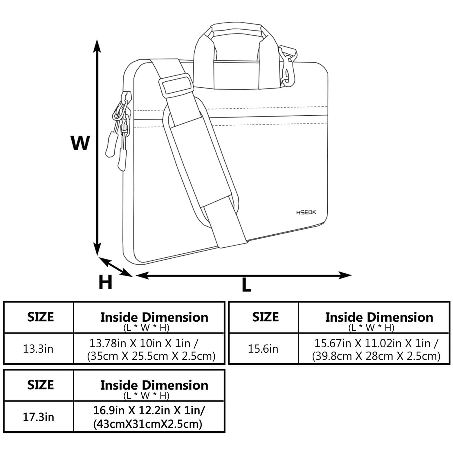Hseok Laptop Shoulder Bag 15 15.6 16 Inch Briefcase, Compatible MacBook Pro 16 inch 2025-2019 M4 M3 M2 M1, Mac 15.4", XPS 15 and Most 15-16 inch Notebooks, Spill-Resistant Handbag, Black