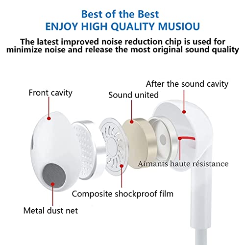 2 Pack-Apple Earbuds iPhone Headphones [Apple MFi Certified] Earphones with Lightning Connector (Built-in Microphone & Volume Control) Compatible with iPhone 14/13/12/11/XR/XS/X/8/7 Support All iOS