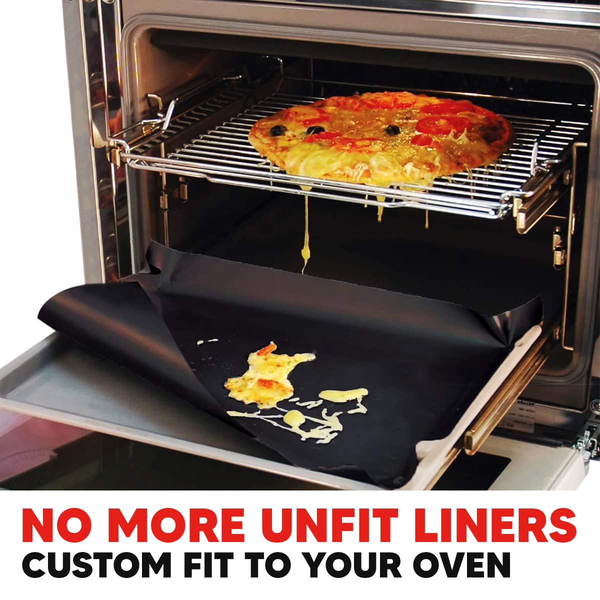 Teflon Liner Roll for Ovens, Stovetops & Grills (75” x 17”) - Custom Cut to Size & Shape Needed - Versatile Non-Stick Teflon Mat, Can Use As Oven Liner, Grill Mat, Stovetop Cover, Baking Sheet, etc.