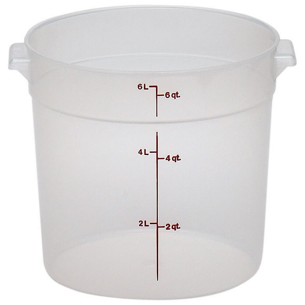 CAMBRO RFS6PP190 Round Translucent Food Storage Container 6 Qt Case of 12