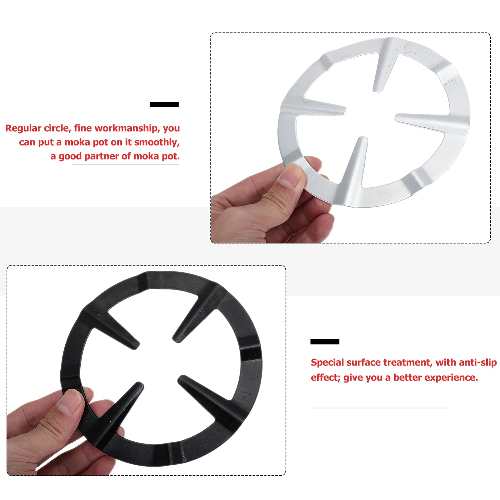 OSALADI Accessories Coffee Pot 4pcs Non Cast Iron Stove Trivets for Kitchen Wok Support Ring Cooktop Range Pan Holder Stand Stove Rack Pot Holder for Stove Metal