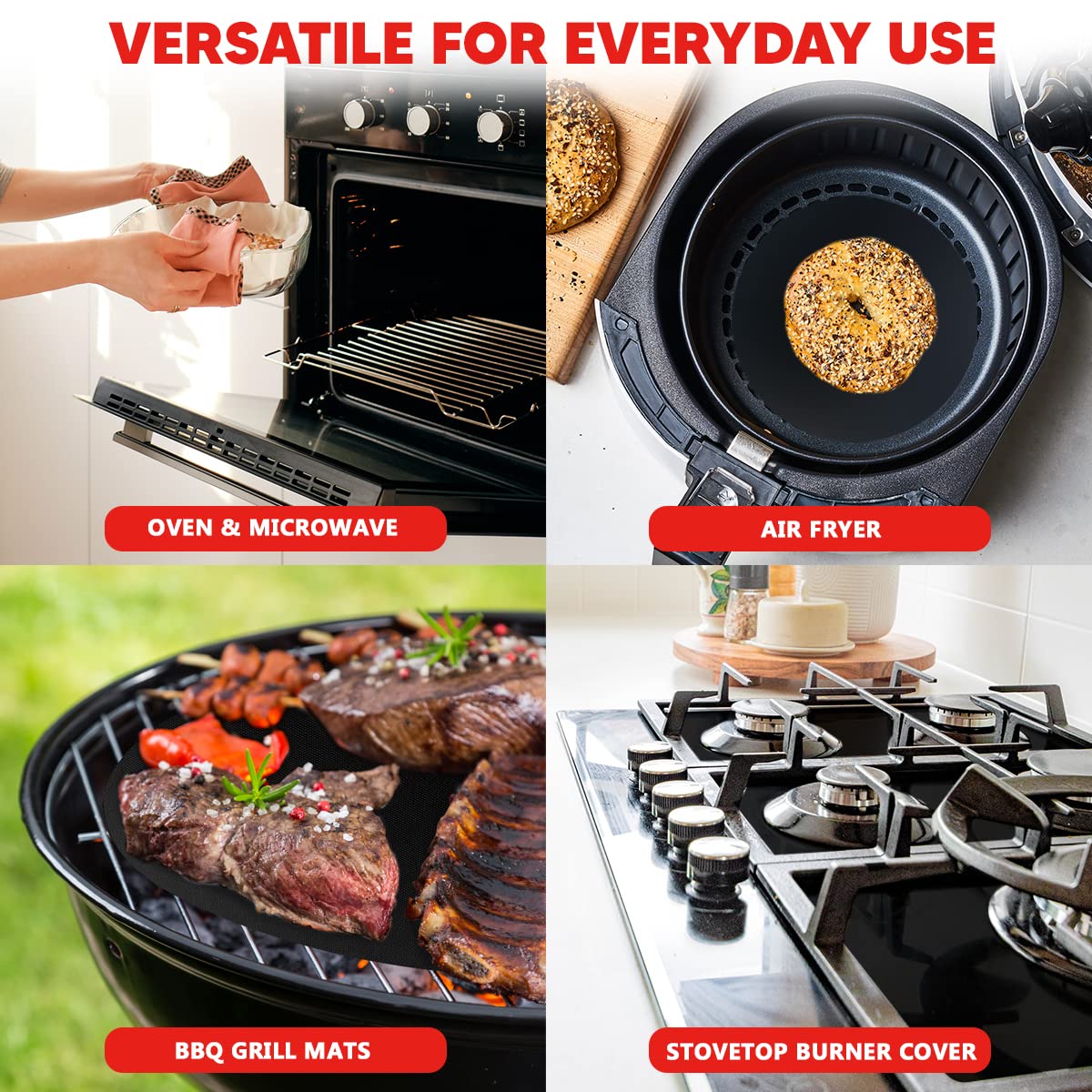 Teflon Liner Roll for Ovens, Stovetops & Grills (75” x 17”) - Custom Cut to Size & Shape Needed - Versatile Non-Stick Teflon Mat, Can Use As Oven Liner, Grill Mat, Stovetop Cover, Baking Sheet, etc.