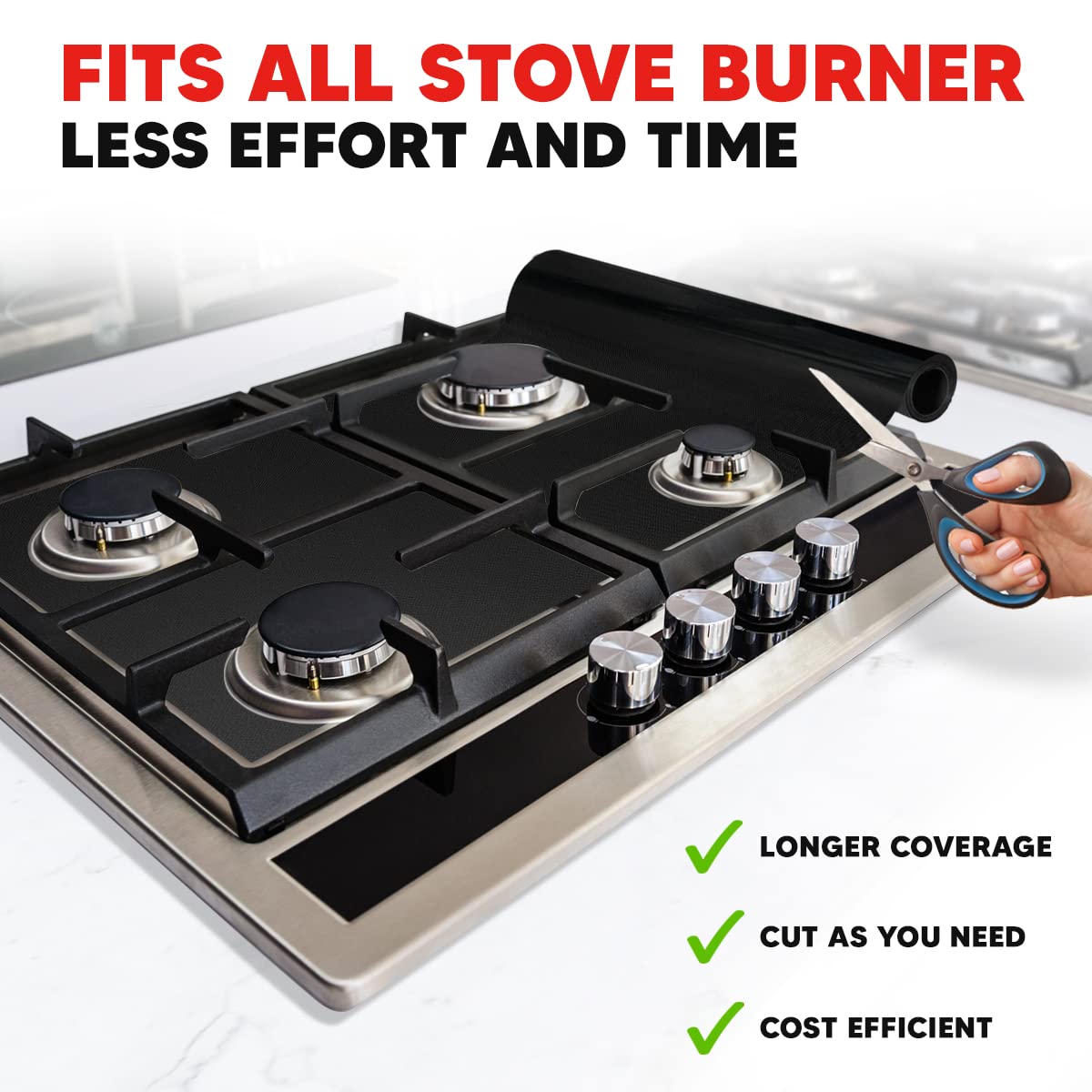 Teflon Liner Roll for Ovens, Stovetops & Grills (75” x 17”) - Custom Cut to Size & Shape Needed - Versatile Non-Stick Teflon Mat, Can Use As Oven Liner, Grill Mat, Stovetop Cover, Baking Sheet, etc.
