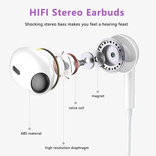 Apple Earbuds iPhone Headphones [Apple MFi Certified] Earphones with Lightning Connector (Built-in Microphone & Volume Control) Compatible with iPhone 14/13/12/11/XR/XS/X/8/7 Support All iOS System