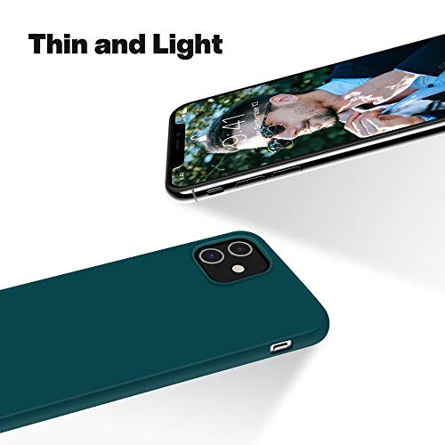 OTOFLY Compatible with iPhone 12 Mini Case 5.4 inch(2020),[Silky and Soft Touch Series] Premium Soft Liquid Silicone Rubber Full-Body Protective Bumper Case for iPhone 12 Mini (Teal)