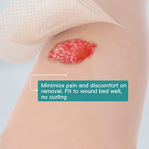 Dimora Silicone Foam Dressing with Border Adhesive 3"x3" Waterproof Wound Dressing Bandage for Wound Care 10 Pack
