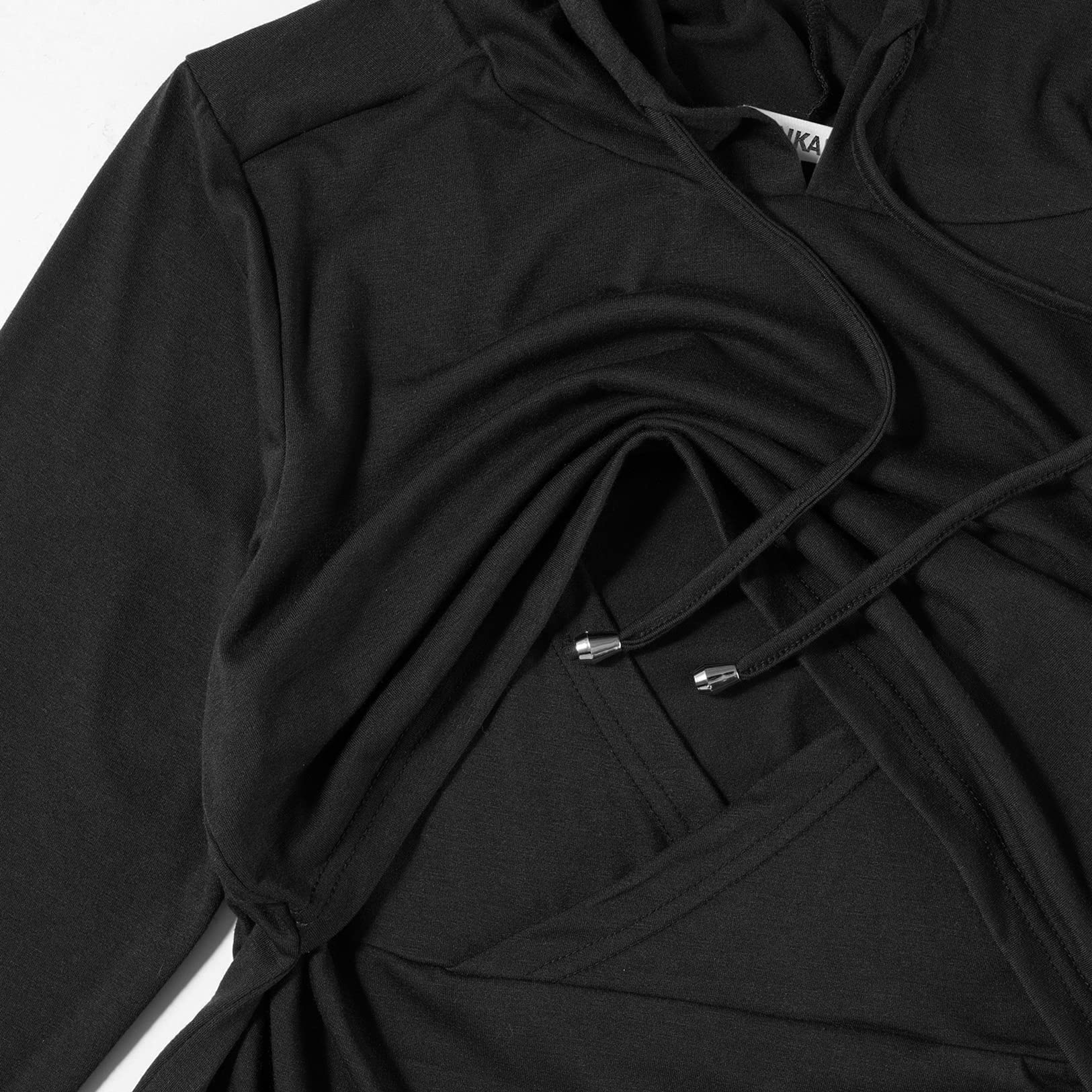 GINKANA Women's Nursing Hoodie Sweatshirt Long Sleeves Breastfeeding Maternity Casual Clothes Black