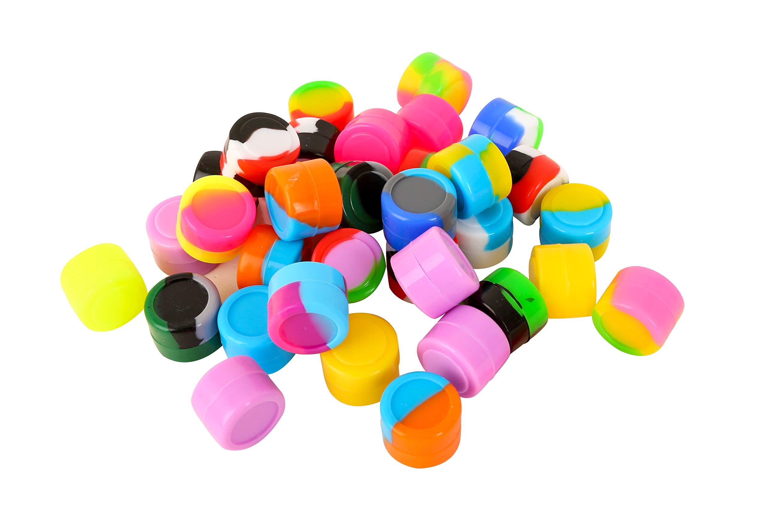2ML 100pcs Silicone Containers Non-Stick Wax Containers Multi Use Storage Jars Oil Concentrate Bottles Assorted Colors