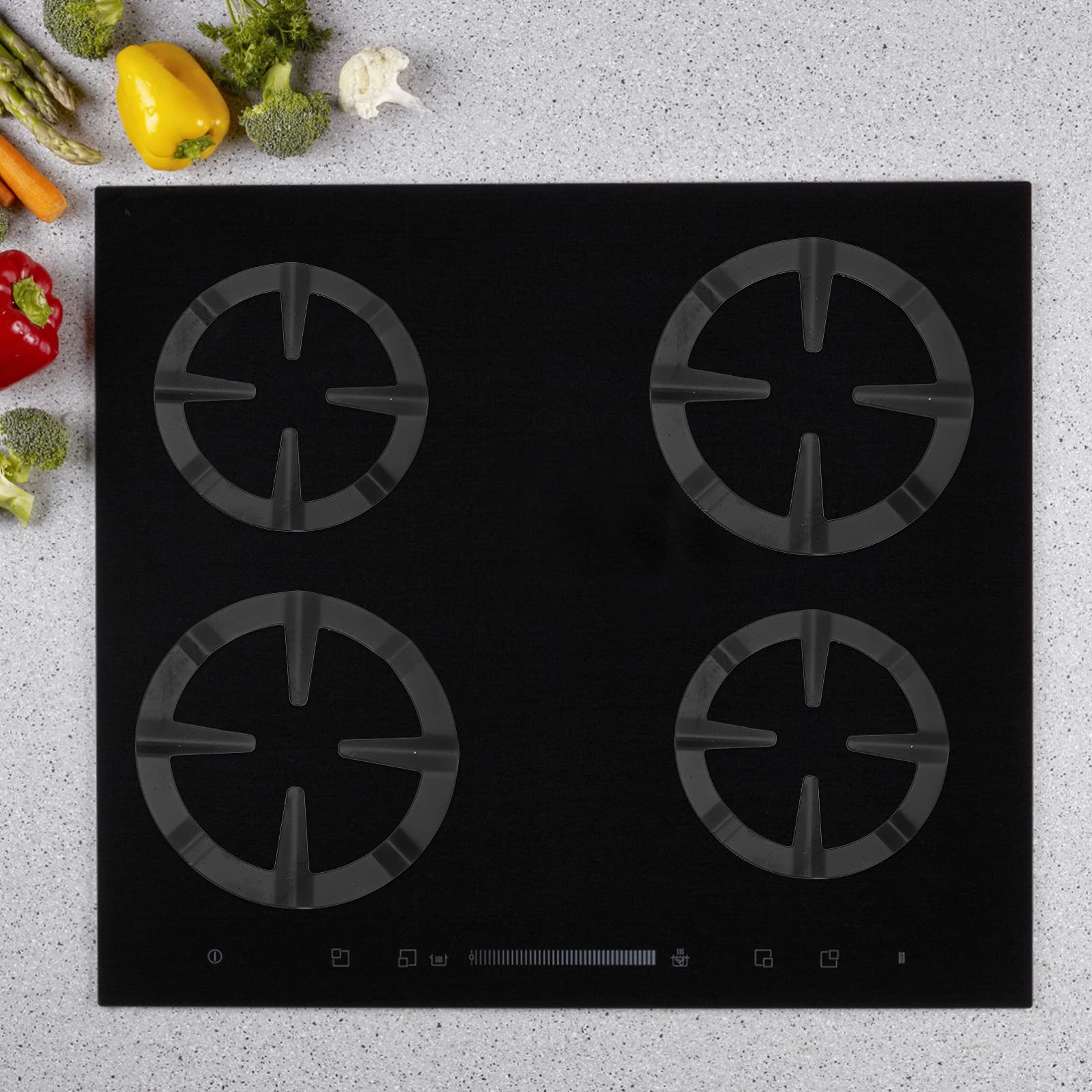 OSALADI Accessories Coffee Pot 4pcs Non Cast Iron Stove Trivets for Kitchen Wok Support Ring Cooktop Range Pan Holder Stand Stove Rack Pot Holder for Stove Metal