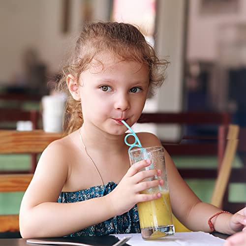 Crazy Straws,24 Pcs Silly Straws for Kids &Adults,Reusable Plastic Loop Curly Crazy Drinking Straws for Classroom Activities Valentines Day Gift Christmas Birthday Wedding Party Supplies Decoration