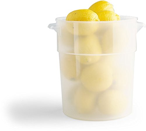 Carlisle FoodService Products Bain Marie Round Food Storage Container for Kitchens, Restaurants, Catering, Plastic, 8 Quarts, Clear