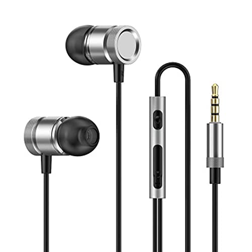 Wired Headphone Metal Earbuds by Noise Cancelling Stereo Heave Bass Earphones with Micphone Mic,in Ear Headphones for iPhone 5 6 Samsung M9