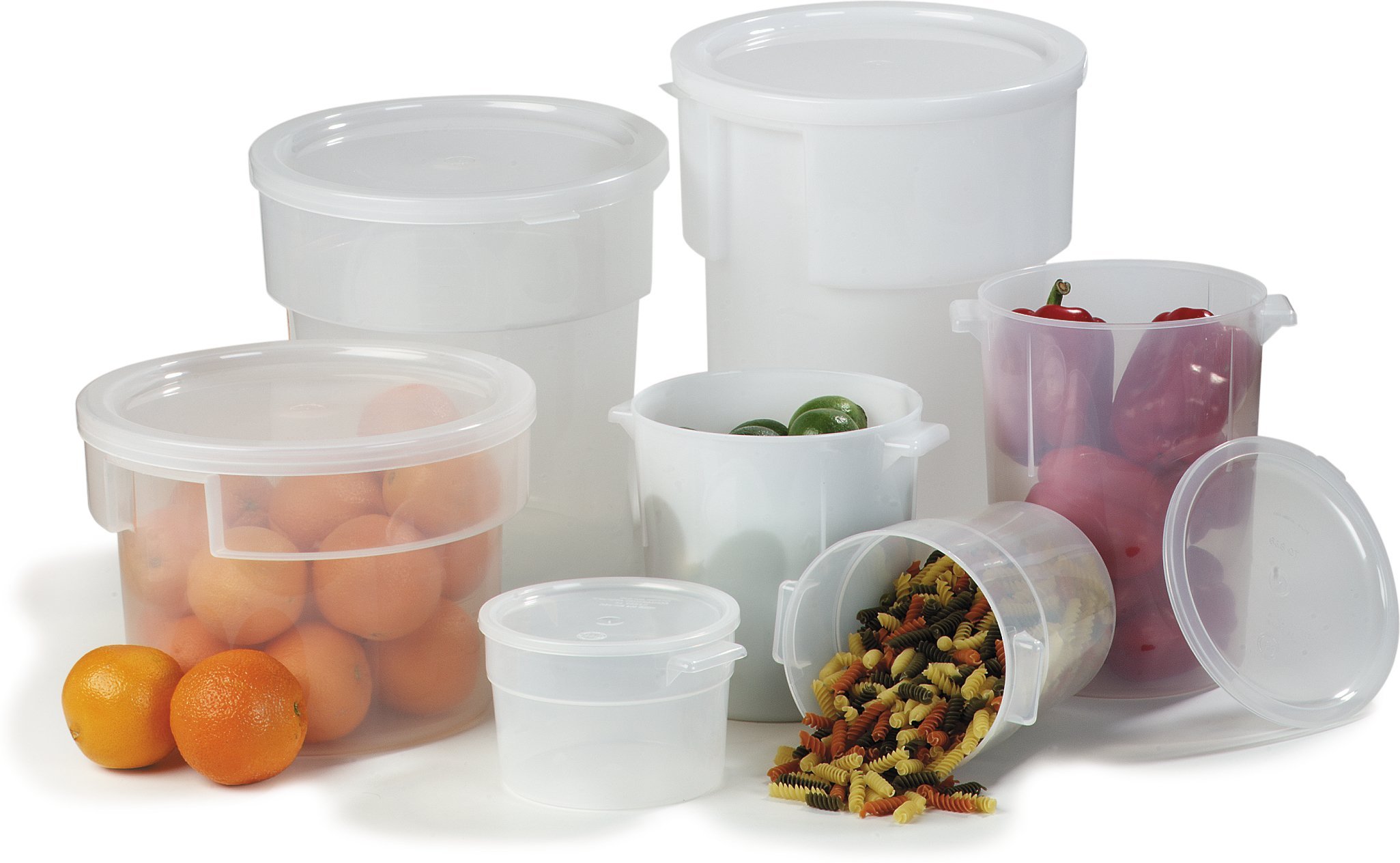 Carlisle FoodService Products Bain Marie Round Food Storage Container for Kitchens, Restaurants, Catering, Plastic, 8 Quarts, Clear