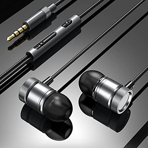 Wired Headphone Metal Earbuds by Noise Cancelling Stereo Heave Bass Earphones with Micphone Mic,in Ear Headphones for iPhone 5 6 Samsung M9