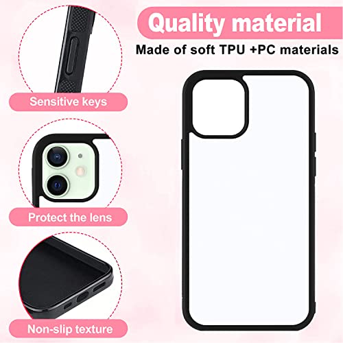 Nubaka 6 Pieces iPhone 12 Mini Sublimation Blank Case，Printable iPhone 12 Mini Sublimation Case for DIY Customize Heat Press Rubber Protective Case,Handicraftsman, Self-Employed and Businessman