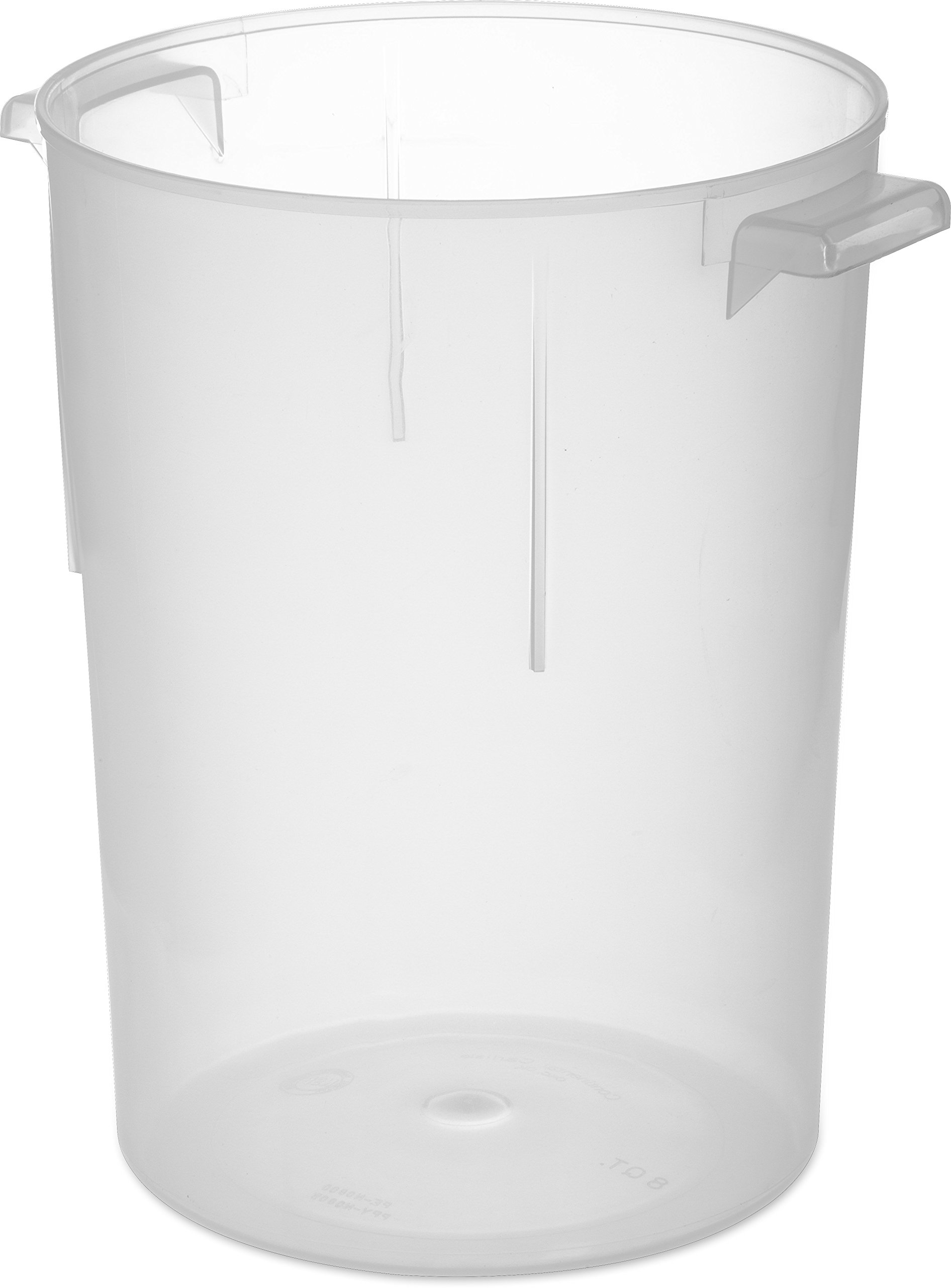 Carlisle FoodService Products Bain Marie Round Food Storage Container for Kitchens, Restaurants, Catering, Plastic, 8 Quarts, Clear