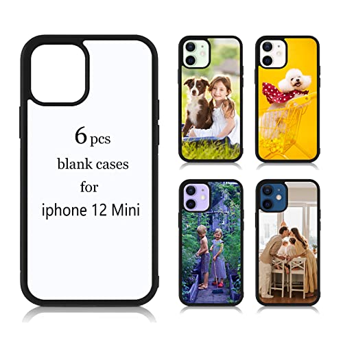 Nubaka 6 Pieces iPhone 12 Mini Sublimation Blank Case,Printable iPhone 12 Mini Sublimation Case for DIY Customize Heat Press Rubber Protective Case,Handicraftsman, Self-Employed and Businessman