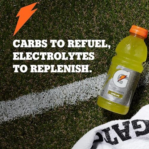 Gatorade Thirst Quencher Natural, Lemon Lime Sports Drink, 20 Fl Oz Bottles, 8 Pack