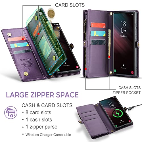 ASAPDOS Case Wallet Compatible with iPhone 12 Mini,Retro PU Leather Strap Wristlet Flip Case with Magnetic Closure,[RFID Blocking] Card Holder and Kickstand for Men Women Purple